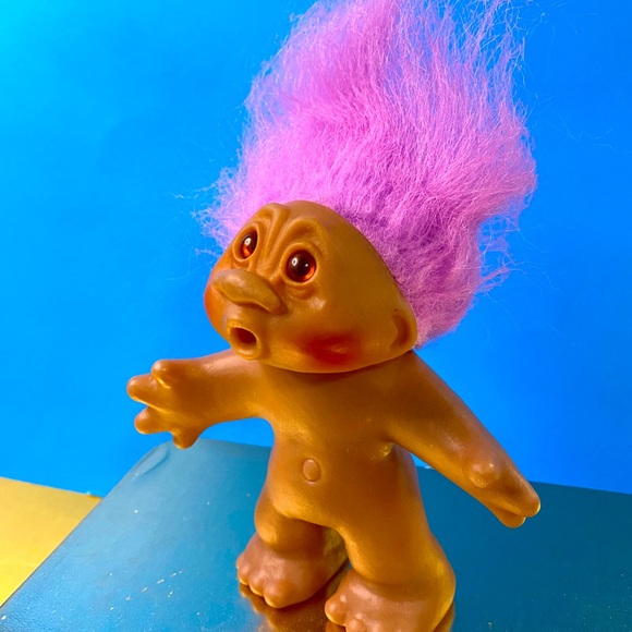 Trolls | Toys | Troll Vtg 986 Dam Troll With Round Mouth Amber Eyes ...